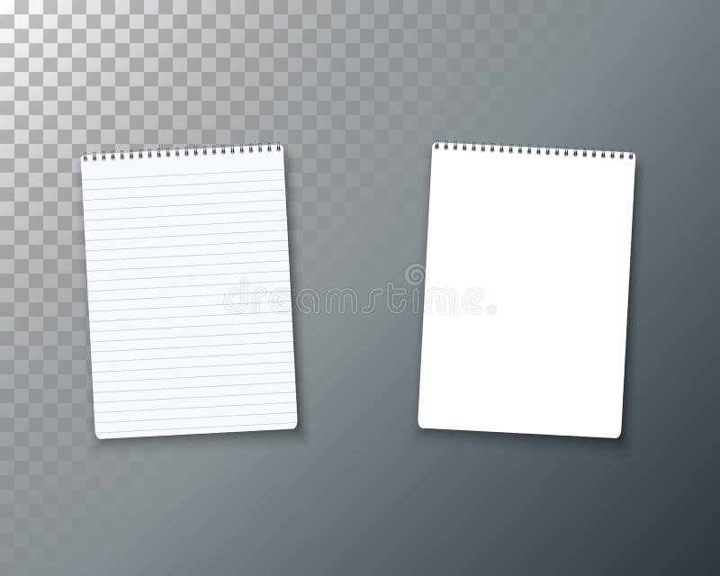 Vector Notepad Set Realistic Vector Empty Notepad Template Stock Vector Illustration Of