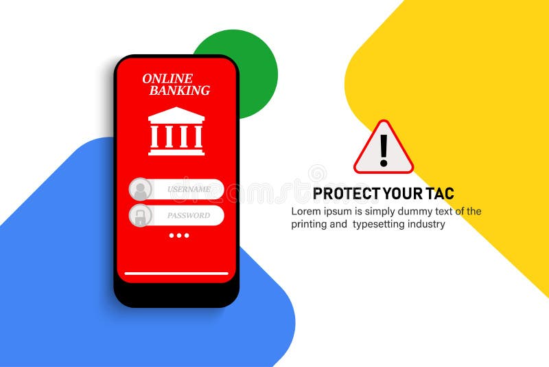 Illustration Vector: Online Banking, Protect Your TAC Stock Vector ...