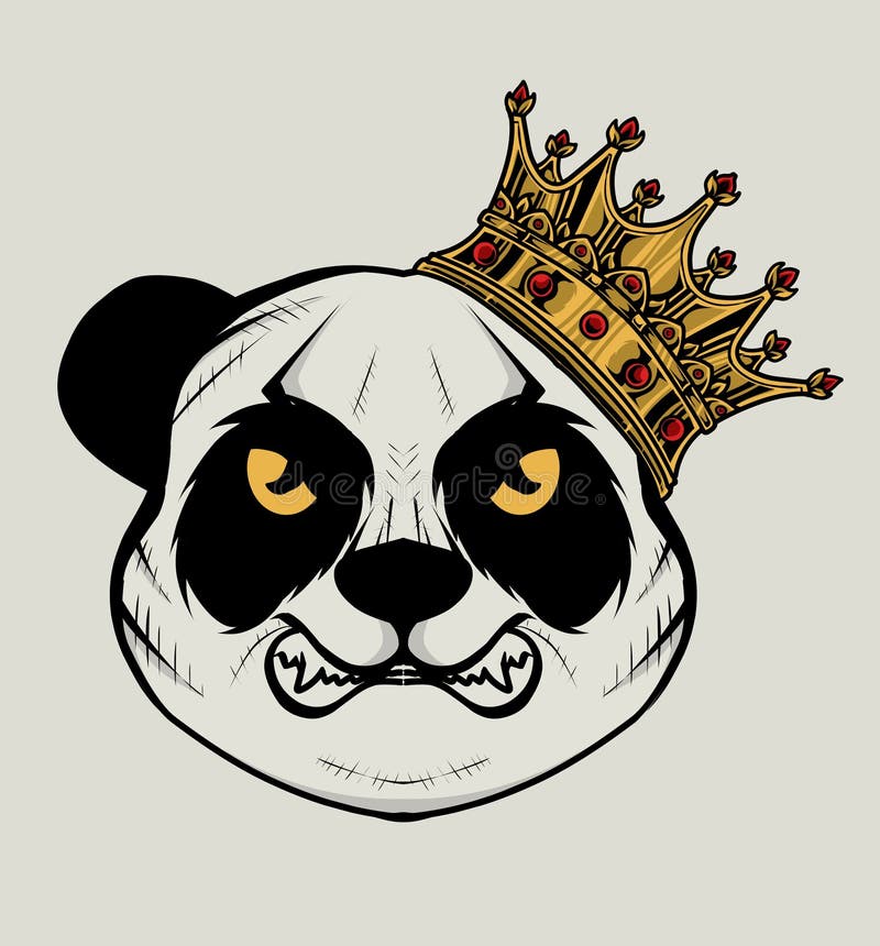 Panda King Cute Creative Kawaii Cartoon Mascot Logo Stock Illustration ...