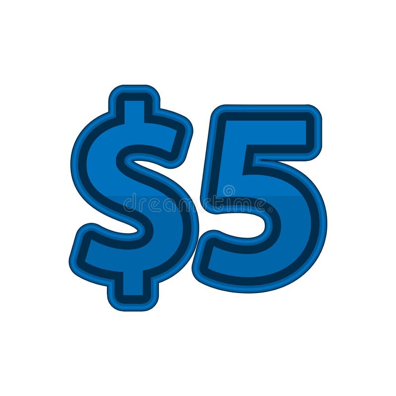 Illustration Vector of Price 5 Dollars Stock Vector - Illustration of ...