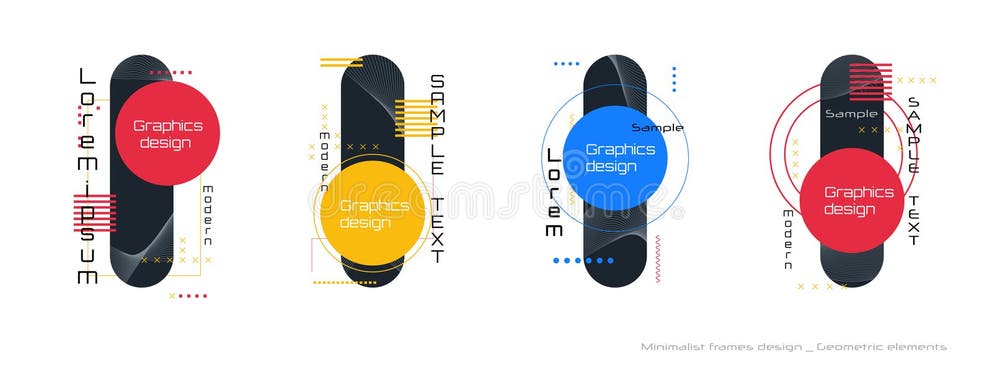 Set of Poster. Minimal Modern Graphic Design with Abstract Geometric ...