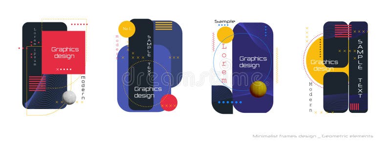 Set of Poster. Minimal Modern Graphic Design with Abstract Geometric ...