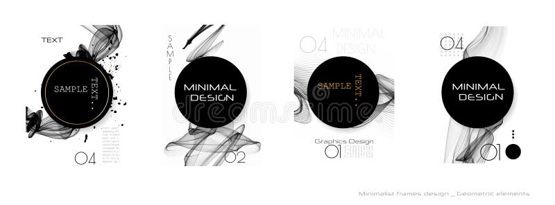 Set of Poster. Minimal Modern Graphic Design with Abstract Geometric ...