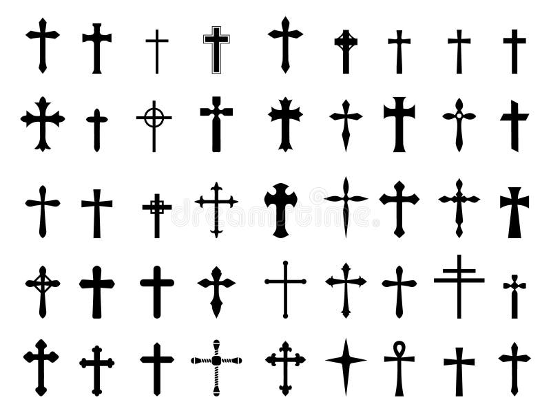 Illustration Vector Simple Christian Cross Icon Collection Stock Vector ...