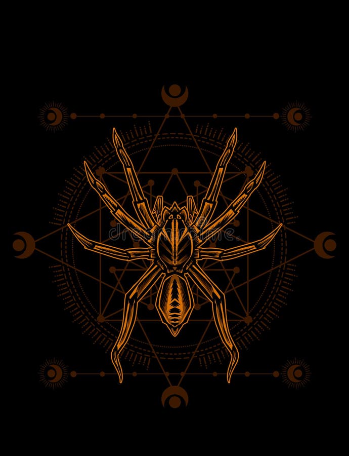 Illustration Vector Spider with Sacred Geometry Stock Vector ...