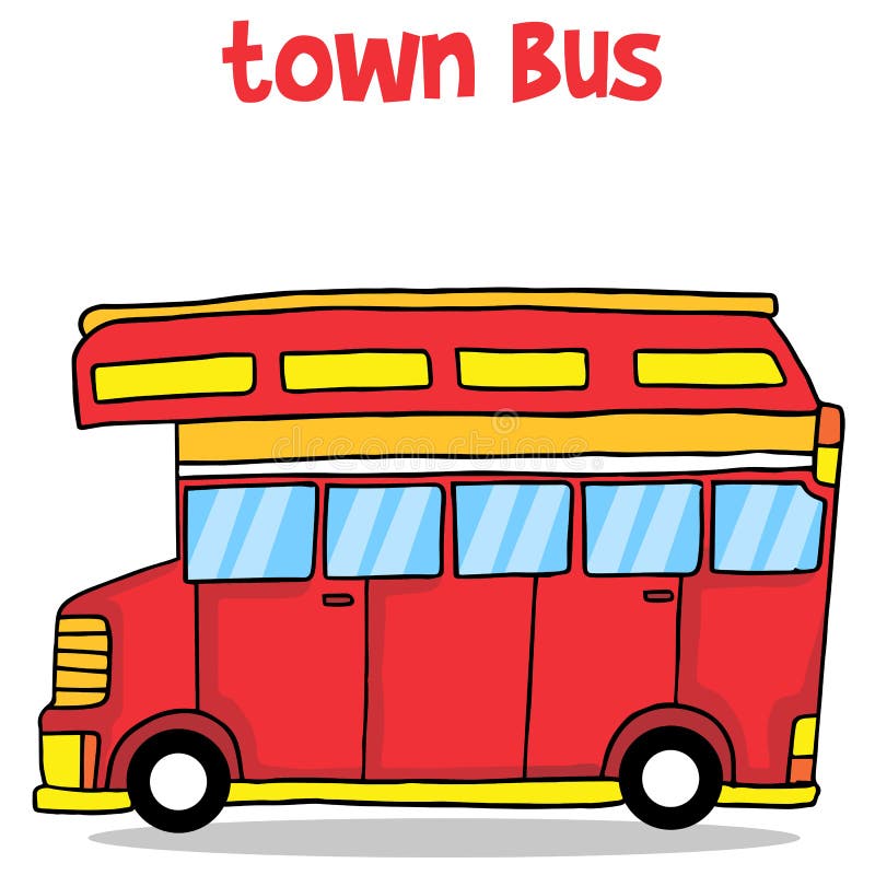 Illustration Vector of Town Bus Stock Vector - Illustration of speed ...