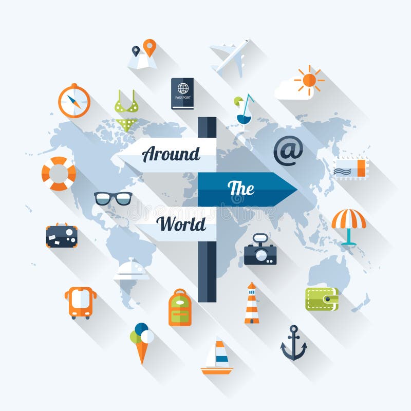 Illustration of Vector Travel Flat Design Stock Vector - Illustration ...