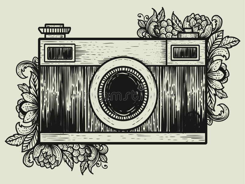 Camera Engraving Style Stock Illustrations – 209 Camera Engraving Style ...