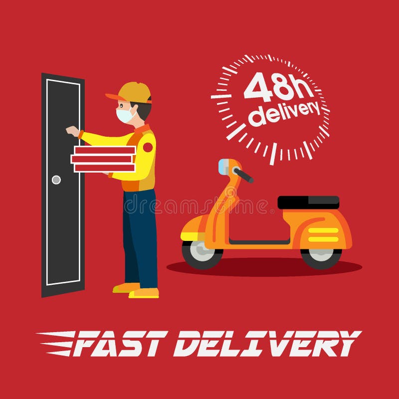 Delivery - Fast Order and 48 Hours 02 Stock Vector - Illustration of ...