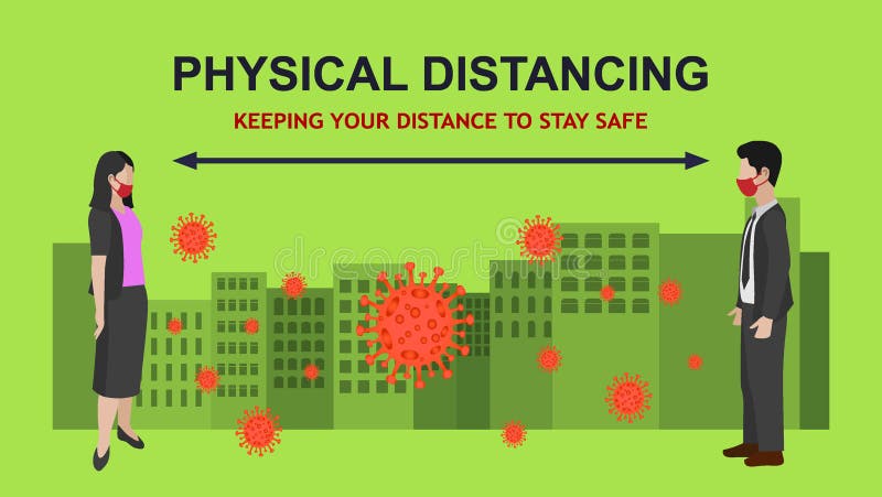 Physical Distancing - Social Distancing Stock Vector - Illustration of ...