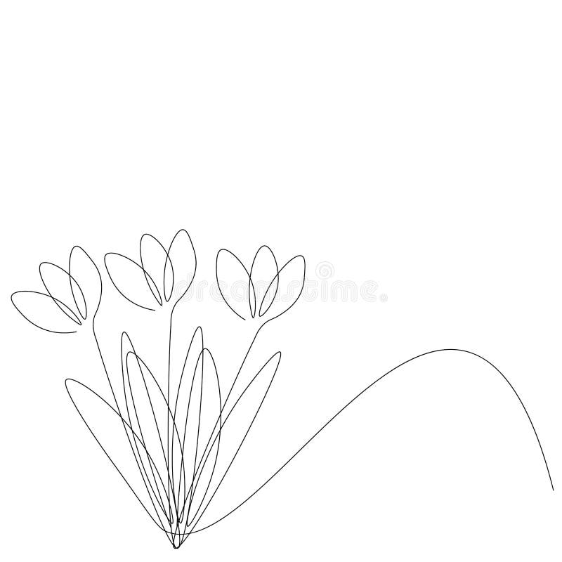 Illustration Vectorielle De Dessin De Ligne De Fleur Illustration de ...