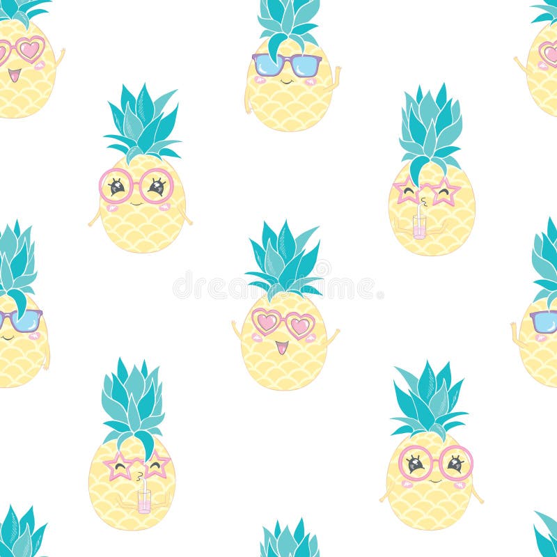 Illustration Vectorielle De Motif D'ananas Sans Couture Illustration de ...