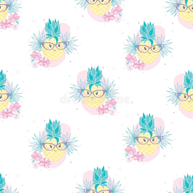 Illustration Vectorielle De Motif D'ananas Sans Couture Illustration de ...