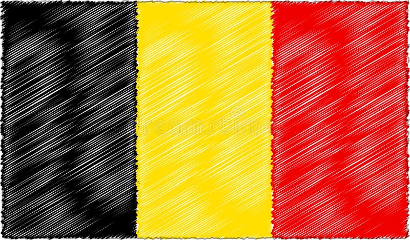 Illustration Vectorielle De Sketch Style Belgium Drapeau Illustration ...