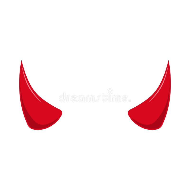 Illustration Vectorielle Des Cornes Courtes De Diable Rouge ...