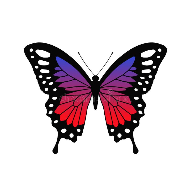 Illustration Vectorielle Du Papillon Rouge Beau Et Brillant ...