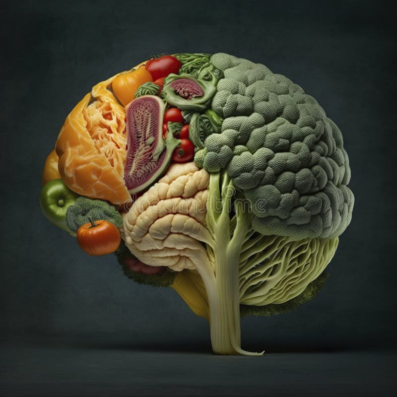 Illustration, Vegetable in the Shake of a Human Brain, Generative Ai ...
