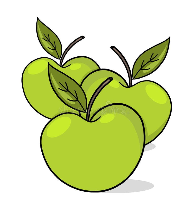 Illustration Verte De Pommes Photos libres de droits - Image: 17048548