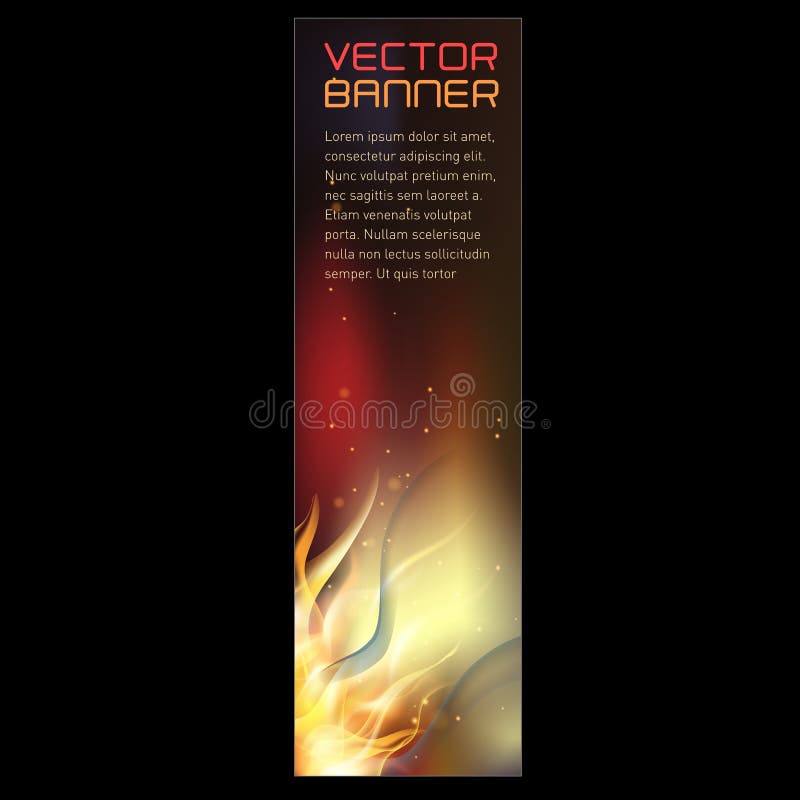 Illustration of Vertical Fire Flame Banner Stock Vector - Illustration ...