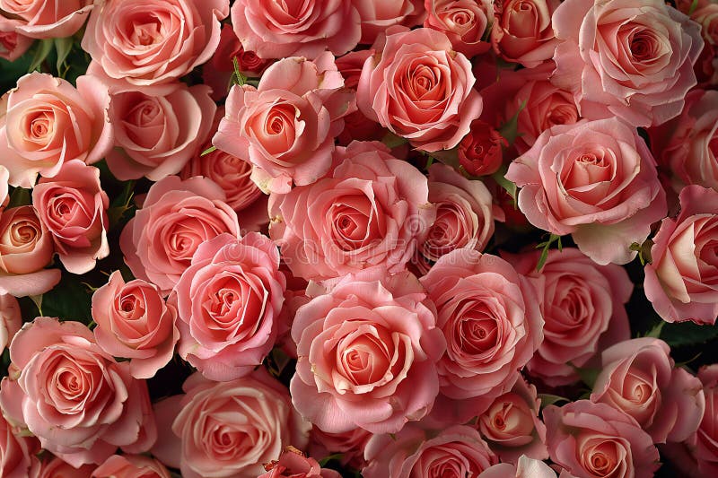 A Vibrant Display of Pink Roses, Arranged in an Array that Exudes ...