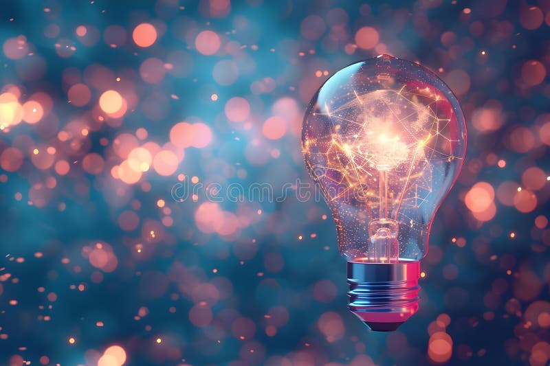 Illustration of a Vibrant Glowing Light Bulb for Brainstorming and ...
