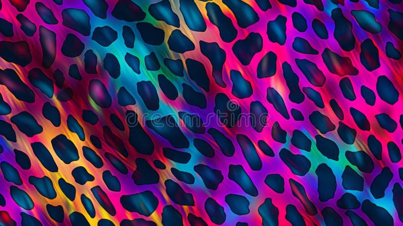 Illustration of a Vibrant Neon Animal Leopard Print Pattern Stock Image ...
