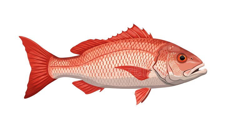 Illustration of a Vibrant Red Snapper Swimming Gracefully Sideways ...
