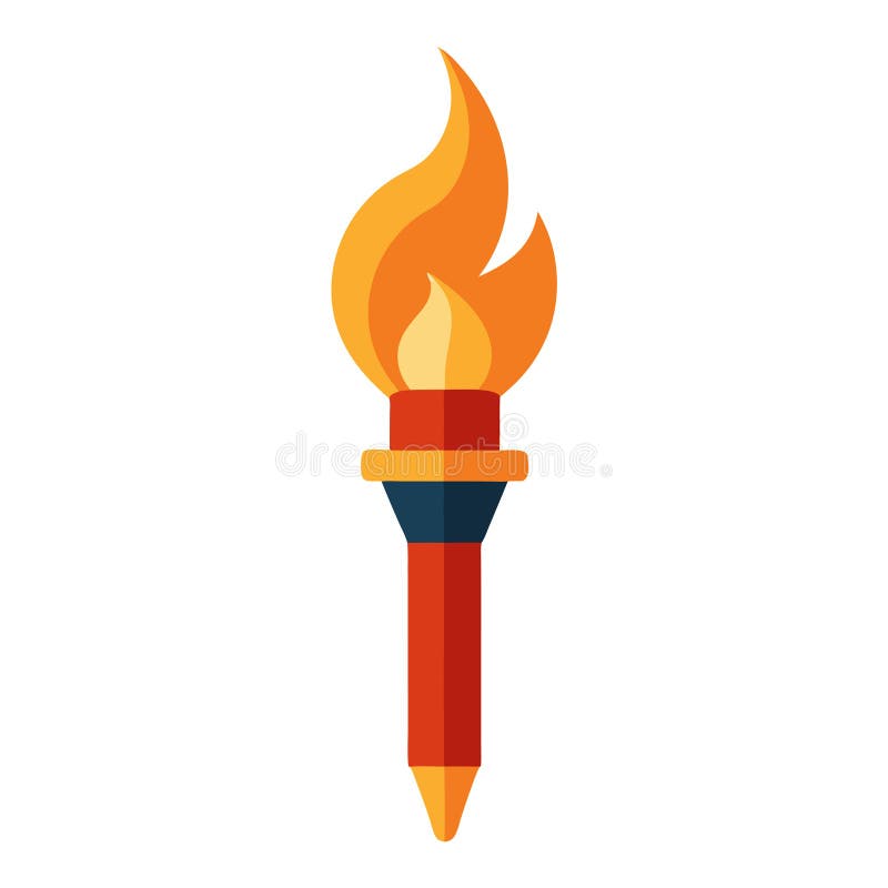 Burning Torch Illustration: Symbol of Light, Knowledge, and ...