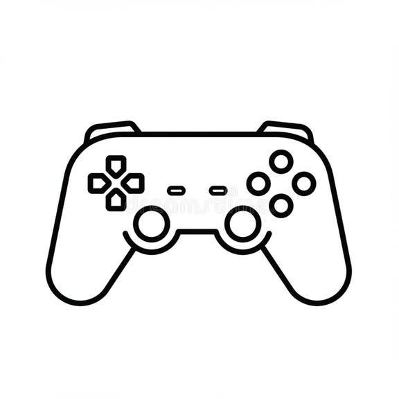 Illustration of a Video Game Controller in Black and White. the ...
