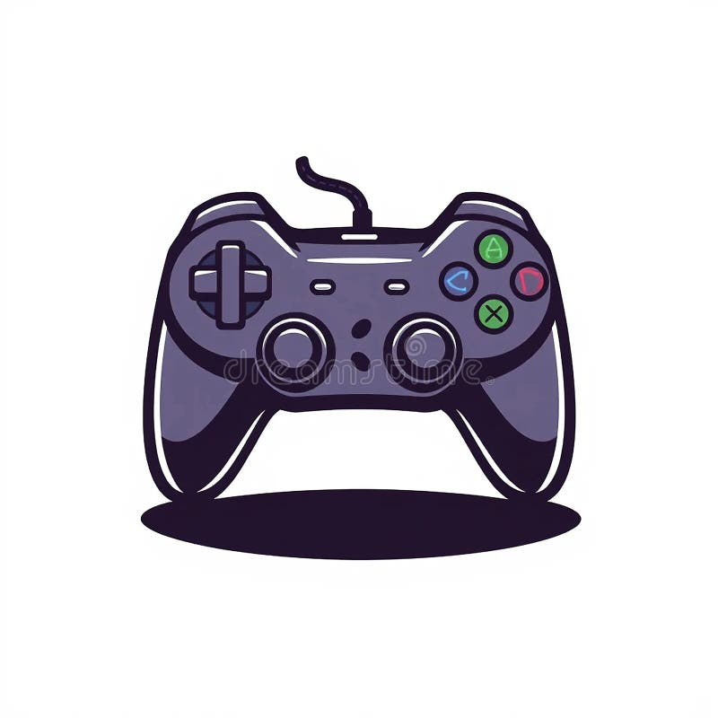 Illustration of a Video Game Controller with a Cable. the Design ...