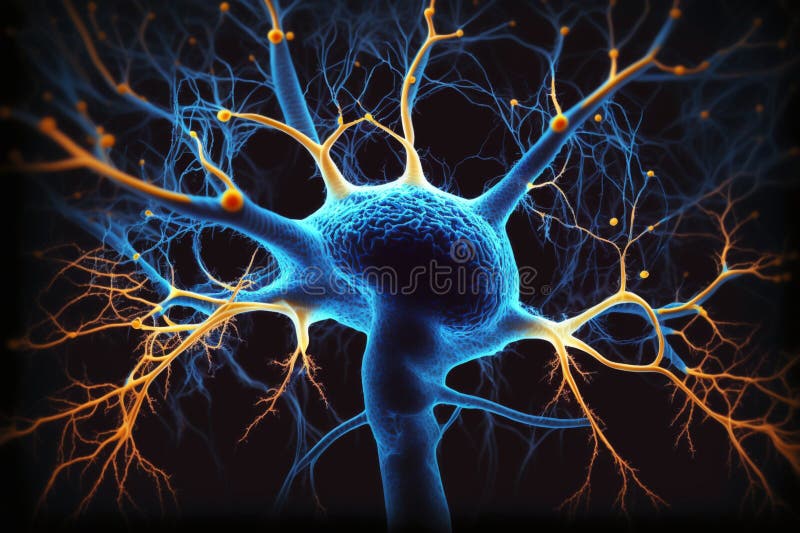 An Illustration of a View of a Neuron, AI Generated Stock Illustration ...