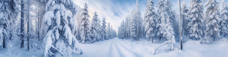 An Illustration, View of the Trees Covered with Frost in the Snow ...