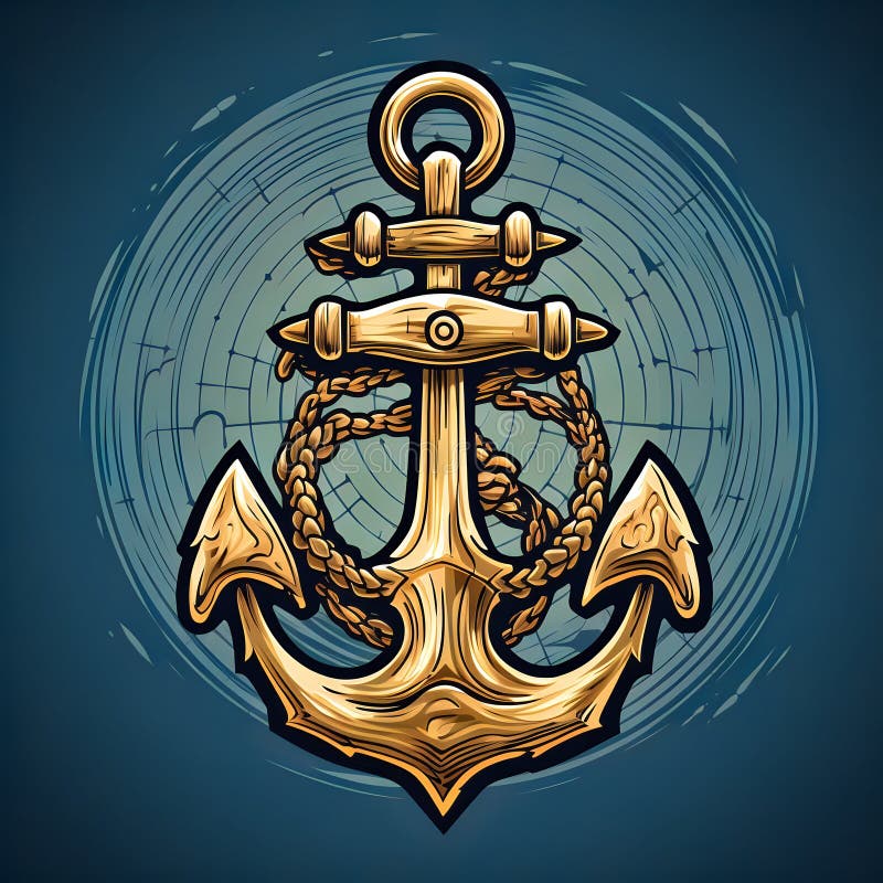 Illustration of a Vintage Anchor Stock Illustration - Illustration of ...