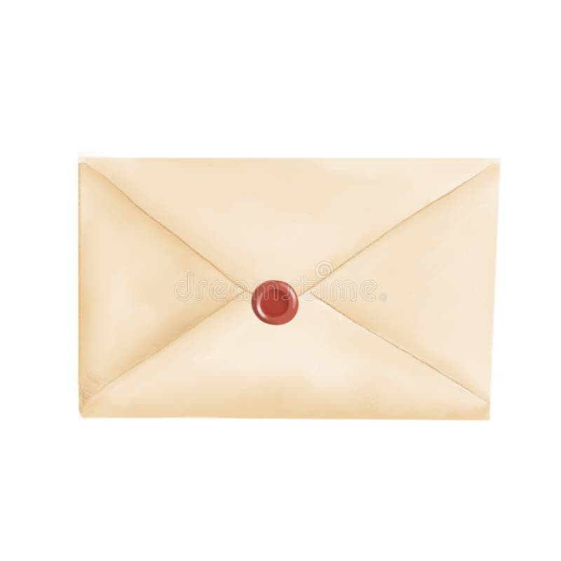 Illustration of a Vintage Craft Envelope with a Stamp. Stock ...