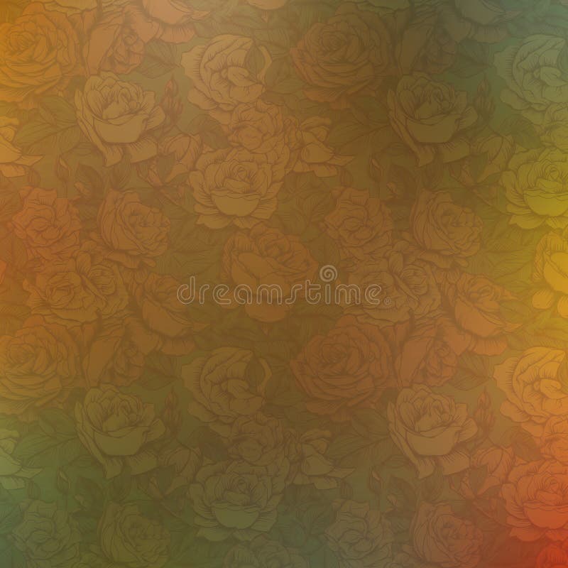Vintage Floral Background with Roses Stock Illustration - Illustration ...