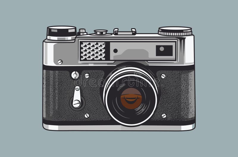 Illustration of a Vintage Rangefinder Camera Stock Vector ...