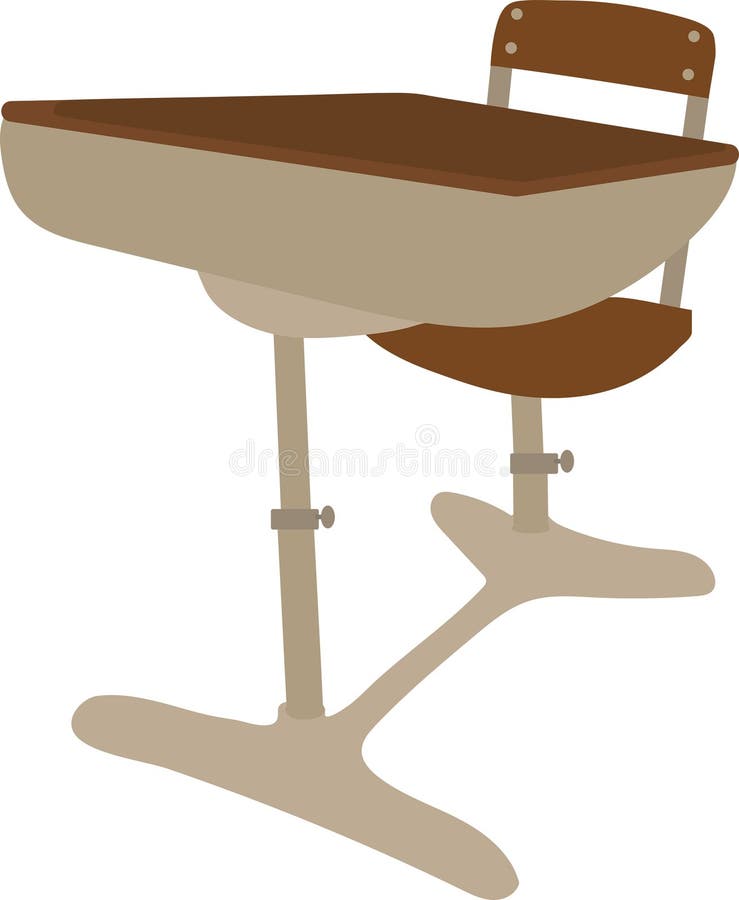 Illustration Vintage Student School Desk Stock Vector - Illustration of ...