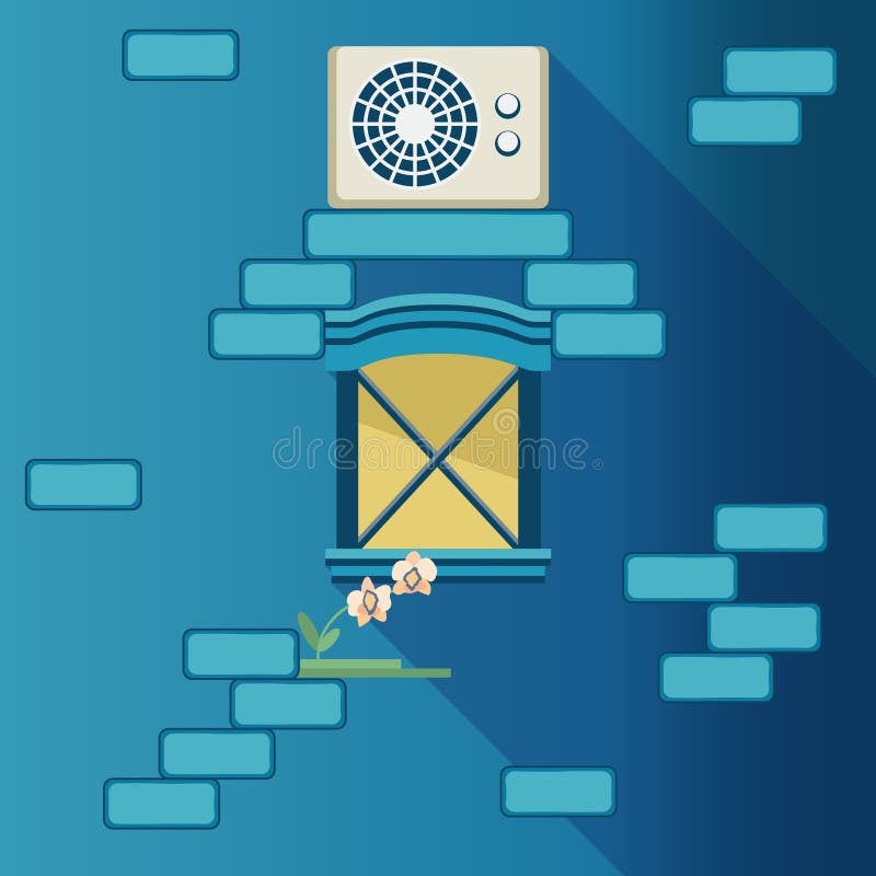 Window Air Conditioner stock illustration. Illustration of cool - 41195671