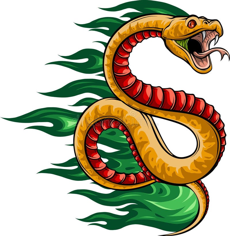 Vector Illustration of Viper Snake with Flame Stock Vector ...