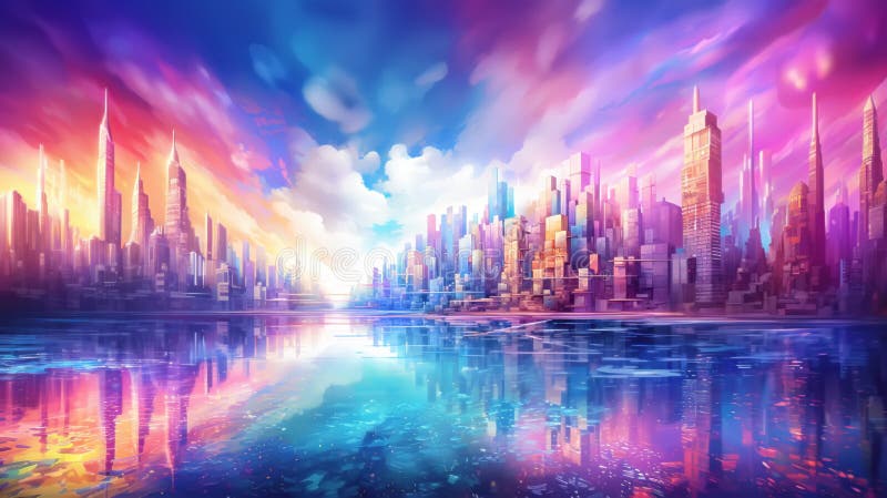 A Virtual City of the Future. a Symbol of Technology Development Stock ...