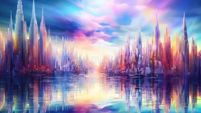 A Virtual City of the Future. a Symbol of Technology Development Stock ...