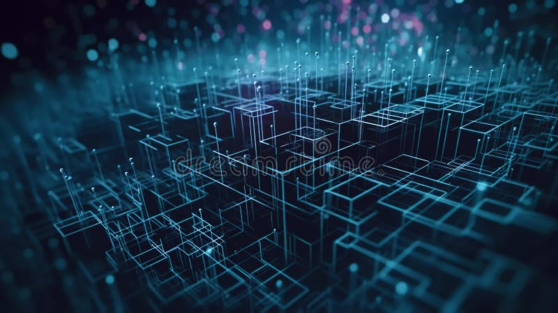 Virtual Network of the Artificial Intelligence Learning Algorithm Stock Illustration ...