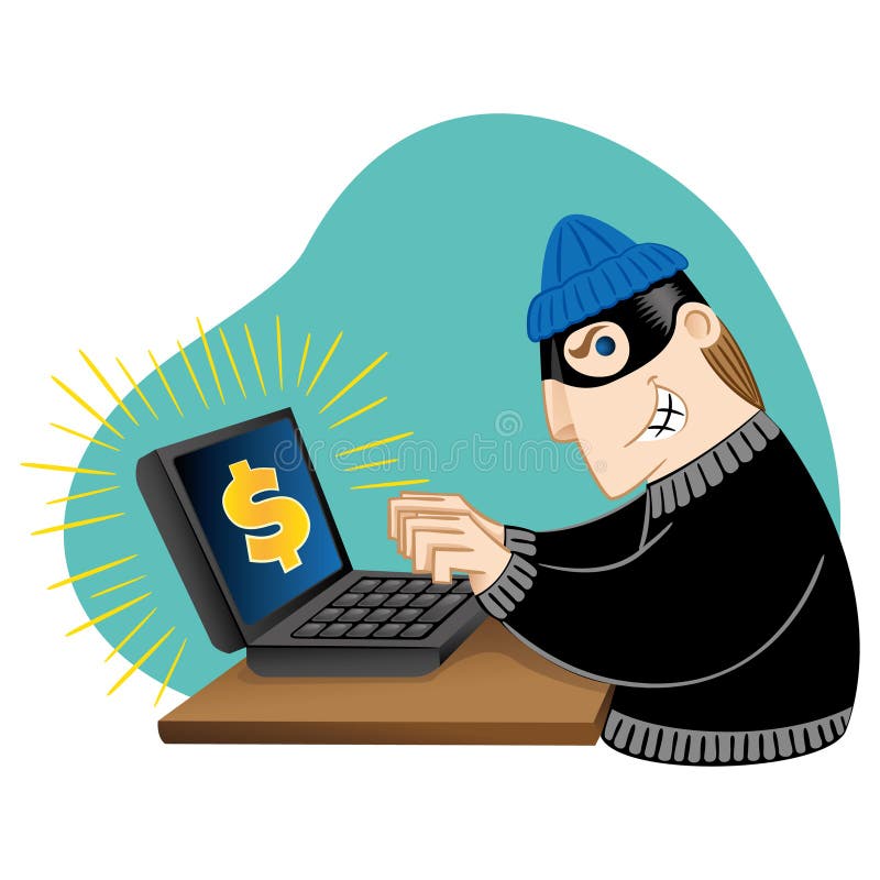 Illustration Virtual Thief Breaking into a Computer Stock Vector ...