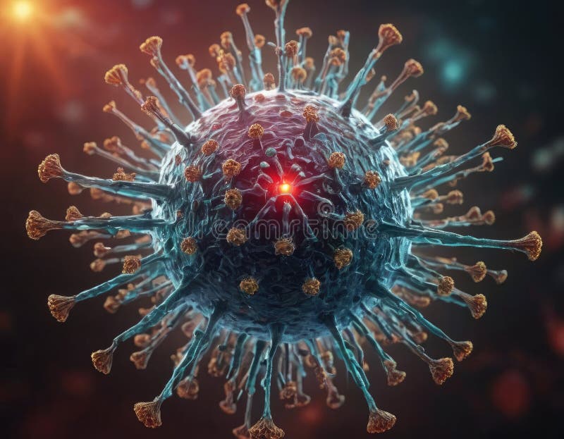 Illustration of a Virus, Macro Closeup View Stock Illustration ...