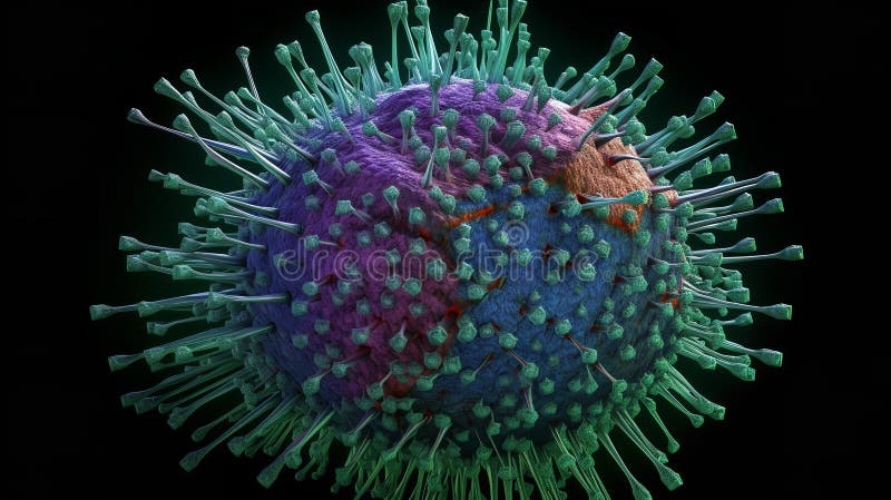Illustration of a Virus Particle Under an Electron Microscope Stock ...