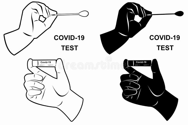 Illustration of a Virus Test and Hand, Vector Drawing Stock Vector ...