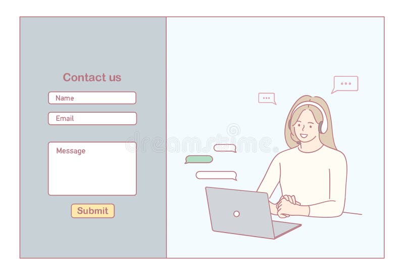 Illustration that Visually Represents a Customer Support Contact Form ...