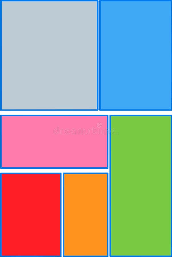 Illustration of a Vivid Color Cartoon Frame with Comic Balloon Stock ...