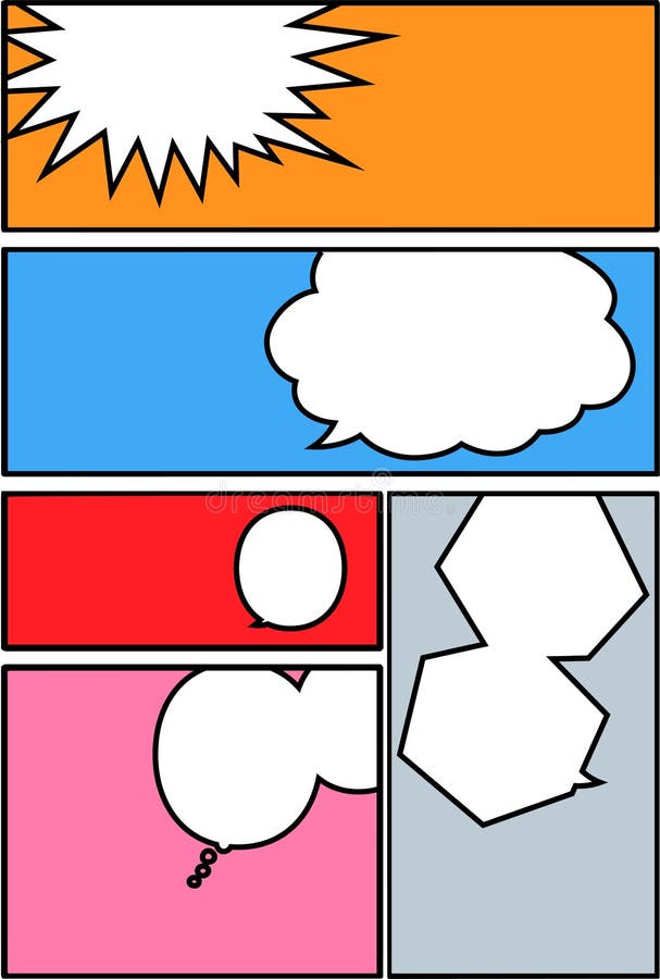 Illustration of a Vivid Color Cartoon Frame with Comic Balloon Stock ...