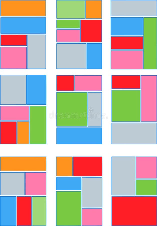 Illustration of a Vivid Color Cartoon Frame Set Stock Vector ...